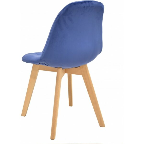 Silla LORENA, madera, tapizada velvet azul ️ 50,34€ - 2025