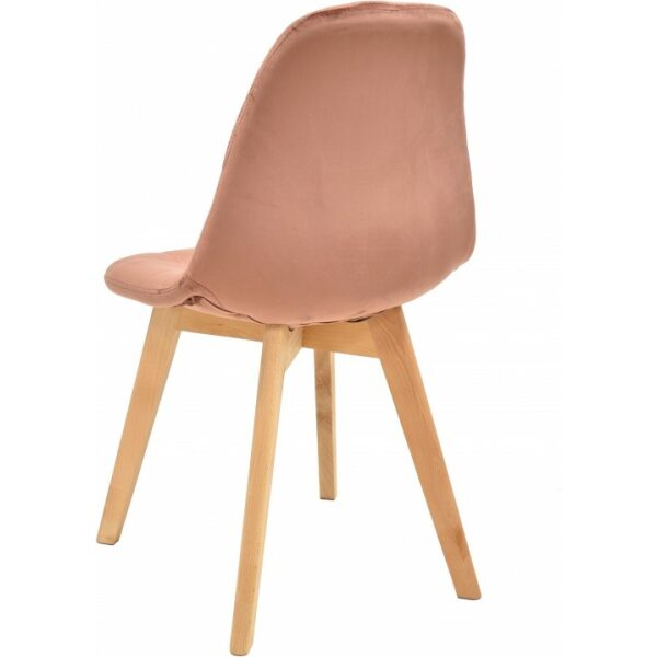 Silla LORENA, madera, tapizada velvet rosa coral ️ 50,34€ - 2026